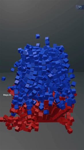 Satisfying Cube Fall Animation | Realistic Physics & Sound Effects | Maya AI #satisfying #shorts