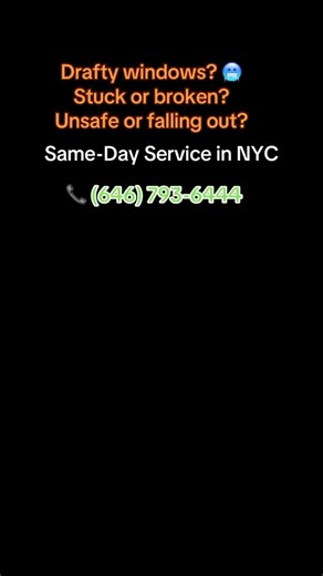 NYC GLASS & WINDOW REPAIR | Drafty windows? 🥶 Stuck, broken, or falling out? We fix windows fast — same day service anywhere in Manhattan & NYC. We repair and adjust... | Instagram