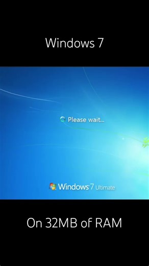 Windows 7 on 32MB RAM?! 🤯 #shorts #windows #windows7 #retro