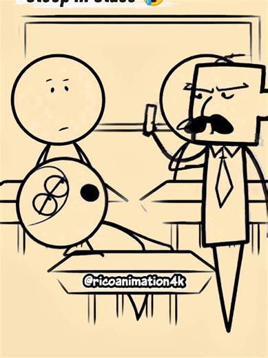 sleep in class 🤣 #stickman #funnyanimation #animationmeme #funnyvideos #fypシ