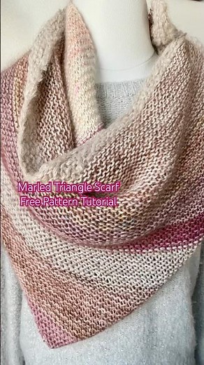 Free Knitting Pattern Tutorial Marled Triangle Scarf