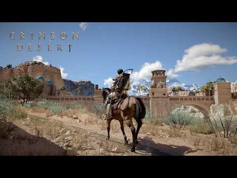 A Relaxing Horse Ride to the Crimson Desert | 1 Hour Beautiful Ambience