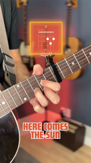 here comes the sun (the beatles) guitar tutorial #guitarlesson #thebeatles #acousticguitar