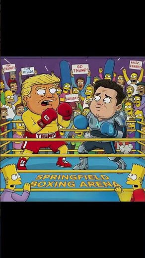 Simpsons Cartoon: Trump vs Elon Musk Funny Boxing Match! #shorts #comedy