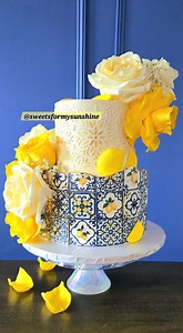Amalfi Lemon Tile Cake Wrap | Edible Image PNG (digital Download) - Etsy