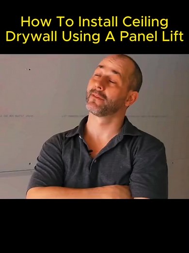 How to install ceiling drywall using a panel lift #fyp #foryou #fix #mistake #build #drywall #constr | Glyndia32