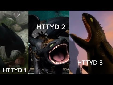 Toothless Roaring All Scenes - HTTYD 1,2,3