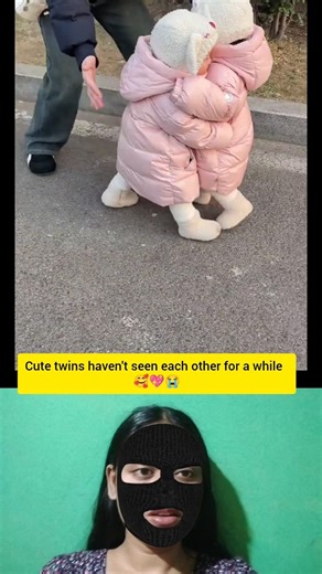 cute twins haven't seen each other for a while 😭💖🥰 #funny #twins