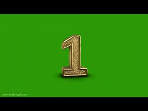 Golden ornamental Number 1 Green screen video‪@motionbg‬
