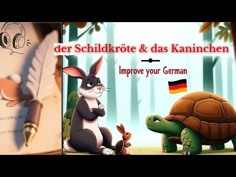 Easy B1 German Story | The arrogant Rabbit and Tortoise Story! (Improve your German)