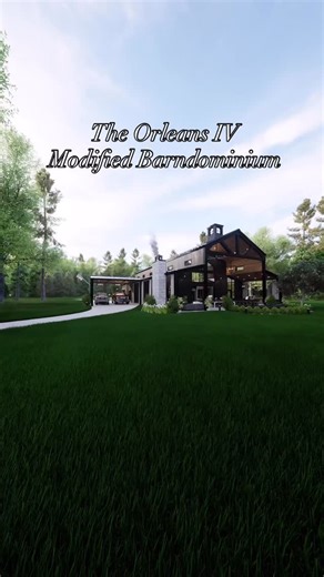 Stacee Lynn on Instagram: "Welcome to Barndominium Envy Friday From rendering to reality this modified Orleans IV is officially going up in Idaho! With over 3,900 sq. ft. of living space, vaulted ceilings, and an outdoor kitchen + fireplace, this design is the definition of Barndo living. You dream it. We’ll design it and bring your vision to life…before you ever break ground! Comment Orleans and we’ll DM you the layout. Enjoy your weekend, everyone. I hope you have been Barndo Inspired.® #Luxur