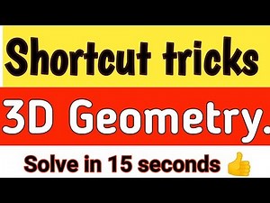 3D geometry shortcut tricks for KCET and JEE Main 2020|CET short tricks|IIT maths|Crack KCET tips