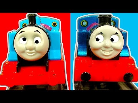 Thomas Red Vs Blue Vs Classic Thomas The Tank Engine Train Race & Crashes