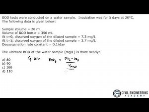 Water Resources-Find the Ultimate Biochemical Oxygen Demand (BOD)