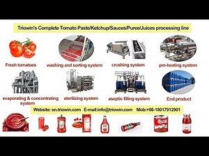 tomato paste production line / tomato paste processing equipment / tomato paste manufacturing plant