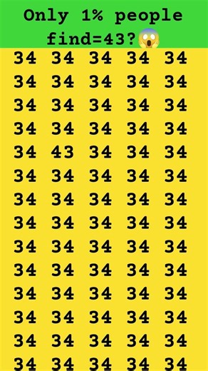 find 43😱🤔 subscribe for more puzzle #shorts #viral #brainteasers #numbers #trending #fypシ #quiz #new