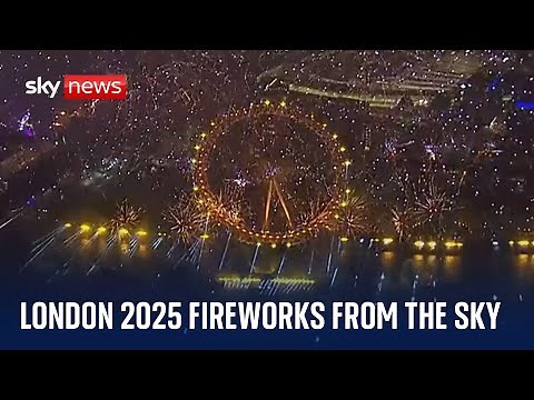 London New Year fireworks 2025 from above - watch in full