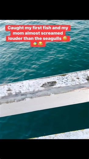 First fish ever!!! Mom reaction says it all—pure shock and happiness! 🤯😂🐠 #firstfishingtrip #firstfish #fishing #fish #scream #screaming #loud #LOUDER | Georgina Kulot