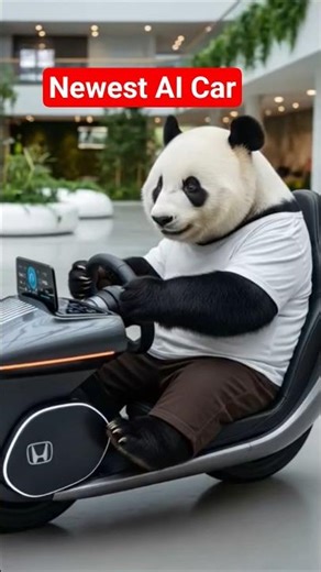 Panda Drive Honda Unveils the Next-Gen Mono-WheelTech!#shorts #panda #viral #DreamScreenAI