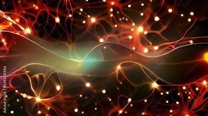 Electrical Synapse microscope video a crosssection of two adjacent neurons connected by an electrical synapse. The brown bodies of the neurons each contain vast