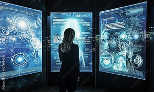 Woman Viewing Data Visualizations