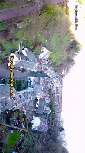 Capturing the breathtaking beauty of Clovelly from the sky! 🏞️💙 hidden gem in North Devon