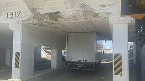 Trucks keep getting stuck 'at least every month, twice a month' at this Fairburn bridge