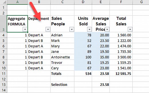 SUMPRODUCT only visible cells