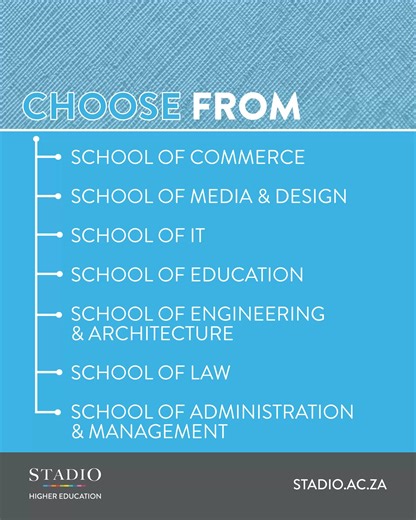 New Campus. New Opportunities.🎓 STADIO Durbanville is now accepting 2026 contact learning applications! Choose your future in: 🛠️ Engineering & Architecture 🍎 Teaching 💼 Commerce ⚖️ Law & more! 📍 Brand-new campus. Built for bold futures. 👉 Apply now: www.stadio.ac.za #STADIODurbanville #NgenaSTADIO #ANewVision #STADIOHigherEducation | Stadio Higher Education