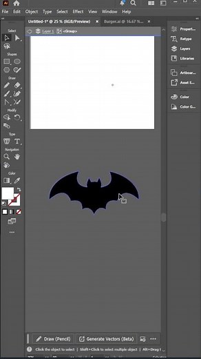 Adobe Illustrator 2025 - Tips to Create bat image convert vackter #shorts #explore #90s