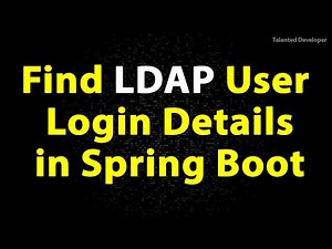How To Find LDAP User Login Details in Spring Boot part -2 | Spring boot ldap Login User details