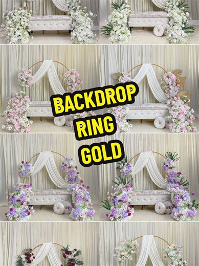 Backdrop Ring Gold untuk Pelamin Menarik 2024