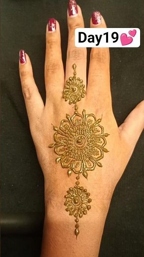 Day 19 💕| Simple Mandala Mehndi Design 🌼✨ | Easy Mehendi Tutorial for Beginners #ytshorts #shorts