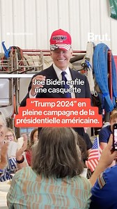 900K views · 196 reactions | Joe Biden enfile une casquette “Trump 2024” en pleine campagne de la présidentielle américaine. | Brut | Facebook