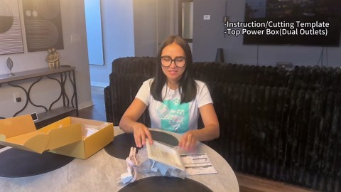 TV Cord Hider for Wall Mounted TV, in-Wall Cable Management Kit, Outlet Box– Dual Outlet Cord Hider with Power & Low Voltage Support, Includes Drywall Saw, Template & Extension Cable