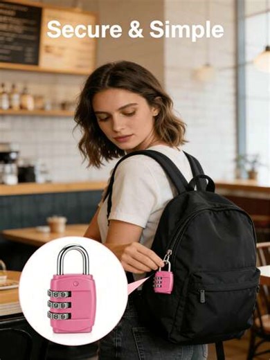 1 Piece Metal Combination Padlock, 3-Digit Combination Padlock, Metal Combination Luggage Lock, Mini Anti-Theft Padlock, Drawer Lock - These Are Ideal Choices For Secure Travel Accessories, Suitable For Gym Lockers | SHEIN