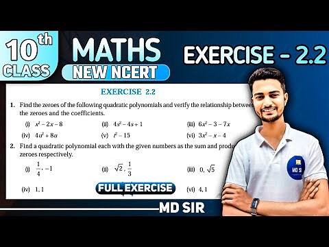Class 10 Maths Chapter 2 | Polynomials | Exercise 2.2 Q1 & Q2 | Md Sir