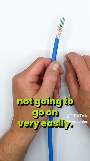 Here's a quick trick to get your thicker Ethernet cable into an RJ45 connector easier! *This excerpt is cut from a longer full-length video. To view it, head over to our YouTube channel* #Ethernet #EthernetCable #LowVoltage #LowVoltageTech #HomeNetwork #RJ45 #Wire #Cable #CableManagement #Tech #Technology #TechTok #TechTokTips #TechTips #Computer #Network #ITservice #ITservices #WiFi #CableCrimper #FiberOptic #KeystoneJack #Cat5e #Cat6 #Cat6A #Coax #CoaxCable #Coaxial #CoaxialCable #tiktok #fory