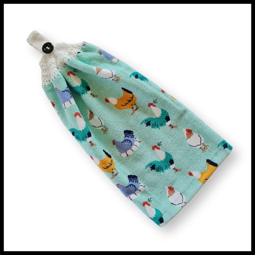 Hand Towel/kitchen Hand Towel/crochet Hand Towel/hanging Hand Towel/hand Towel With Loop/hanging Tea Towel/chicken Tea Towel With Loop - Etsy