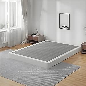 Full Box Spring Bed Base 5 Inch, 3000lbs Heavy Duty Box Spring Full Size Metal Mattress Foundation, Tool-Free Easy Assembly, Noise Free