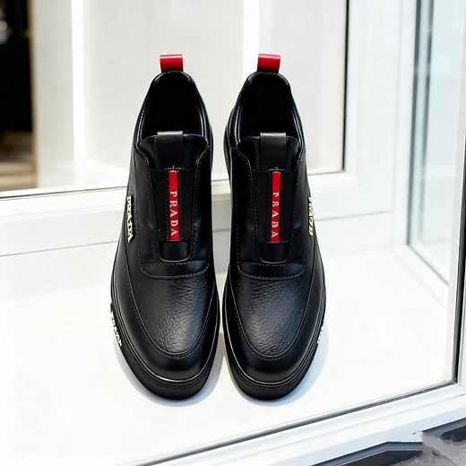 1K reactions · 55 shares | ✅Sleek black leather with bold branding. Elevated design meets modern comfort for a standout look. Chunky heel and slip-on style – perfect fusion of fashion and function for urban men. | Fascilove | Facebook