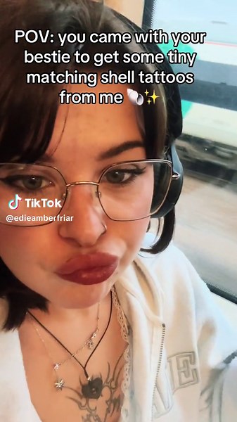 Tiny Matching Shell Tattoos for Besties