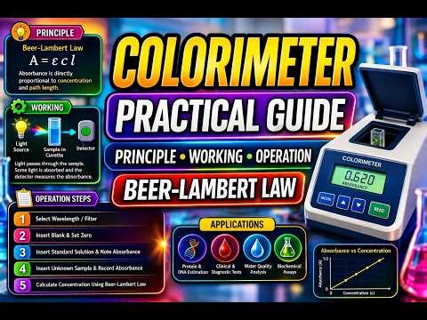 Colorimeter Practical Guide | Principle, Working, Operation | Beer-Lambert Law