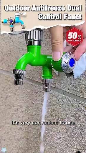 🚰 Winter-Proof Your Water – No More Frozen Faucets!💥 Tired of burst pipes and icy outdoor taps every winter? This Anti-Freeze Dual Control Faucet automatically drains water to prevent freezing – so you enjoy hassle-free watering all year round! ❄️✨ ✅ Freeze-resistant design – self-draining to avoid ice buildup ✅ Separate drinkable & non-potable controls – safe for garden or household use ✅ Durable brass construction – built to handle harsh weather year after year ✅ Easy screw-on installation –