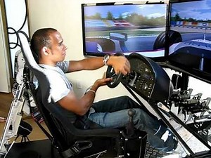 Lewis Hamilton Drives the Motion Pro II Racing Simulator