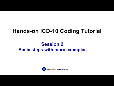 Hands-on ICD-10 Tutorial Session 2: ICD-10-CM basic coding steps with more examples