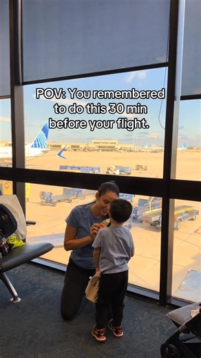 Mom hack! Before a flight with the kids, use saline solution to help keep them comfortable with the dry airplane air plus it can help prevent illnesses. I do it for me too. 🙃 #traveltips #parenting #familytravel | Cathy Pedrayes