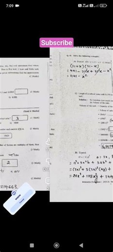 8th standard math class paper original 2026-27 #school #exam #education