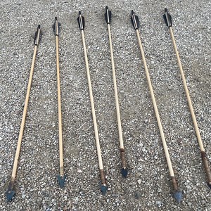 Set of Six Primitive Handcrafted Hunting Arrows With Flint Arrowheads - Etsy