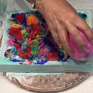Must effects of canvas double dip wow 🤩 #acrylicpainting #abstractfloral #fluidart #painting | Acrylic art by Gilly Kube
